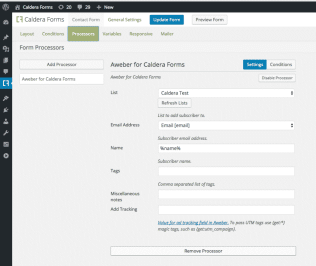 AWeber - WordPress Form Builder | Caldera Forms AWeber - WordPress Form Builder | Caldera Forms