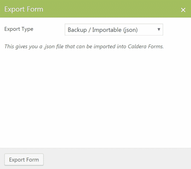 Exporting A Json Caldera Form File Wordpress Form Builder Caldera Forms