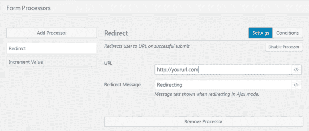 Processor settings - WordPress Form Builder | Caldera Forms Processor settings - WordPress Form Builder | Caldera Forms