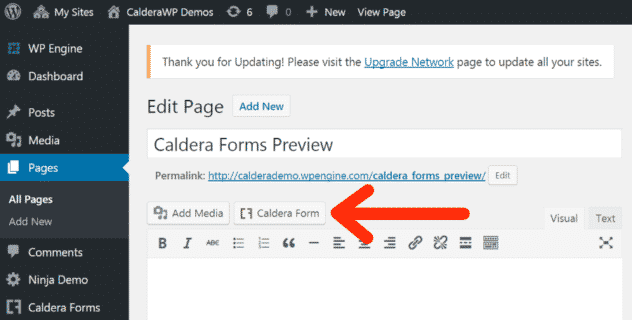 Getting Started Adding A Form Using Shortcodes Calderawp