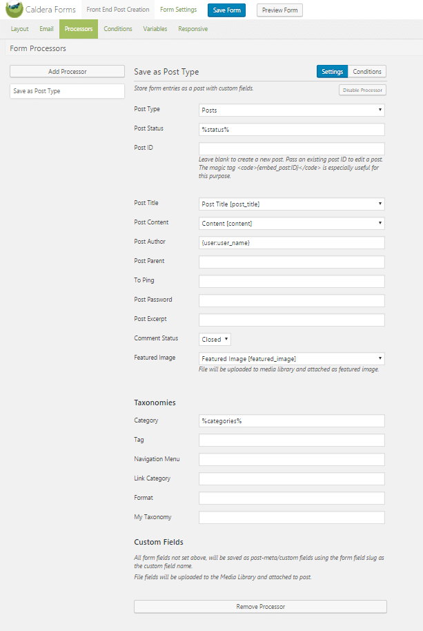 Caldera Forms Save as Post Type processor - WordPress Form Builder ... Caldera Forms Save as Post Type processor - WordPress Form Builder ...