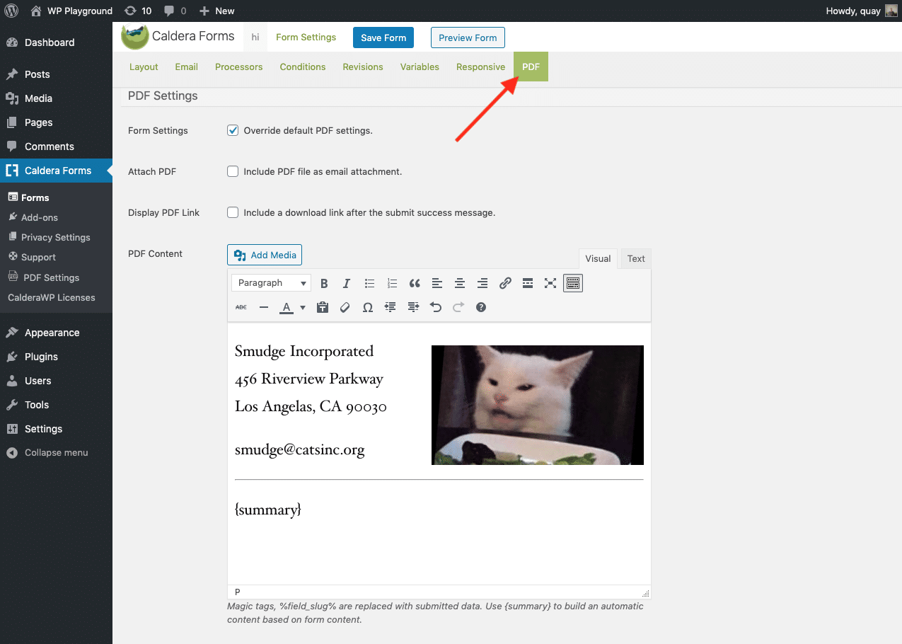 PDF Form Submissions - WordPress Form Builder | Caldera Forms PDF Form Submissions - WordPress Form Builder | Caldera Forms
